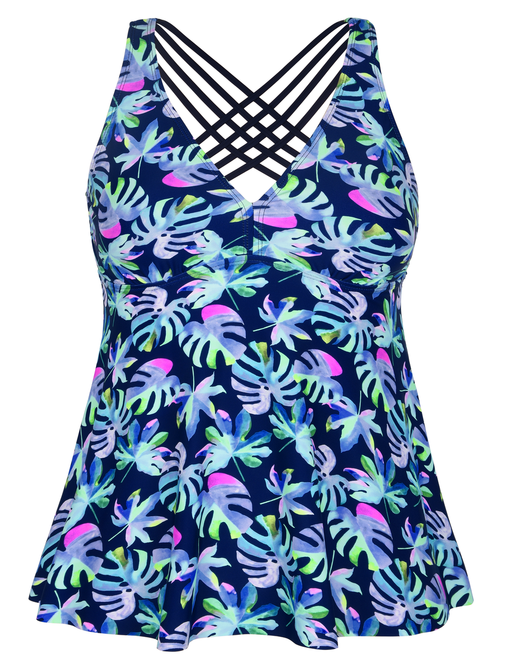 Firpearl Women's Tankini Swimsuits Cross Back Flowy Swim Tops Modest ...