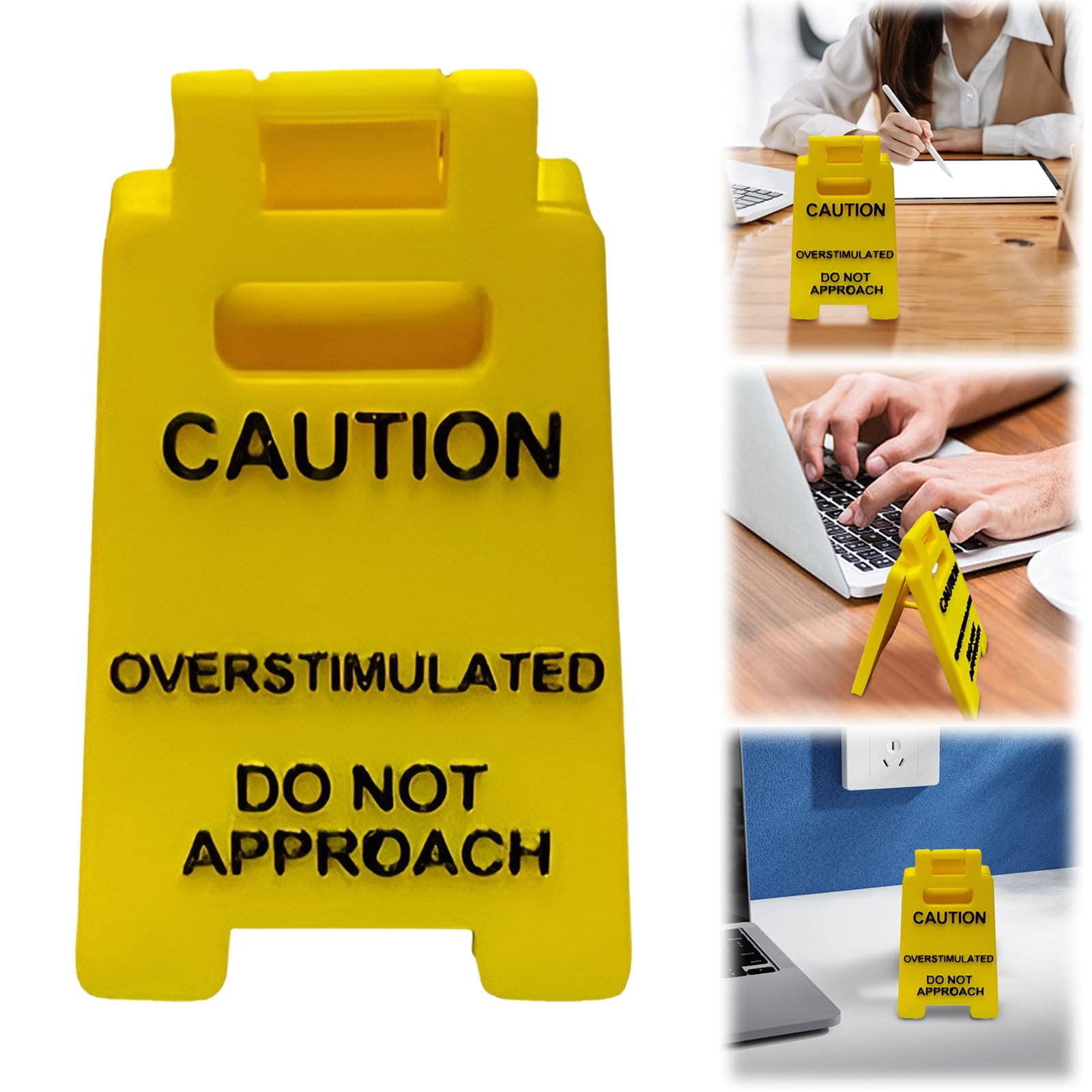 Fuderu Caution Overstimulated Desk Sign, 3D Printed Caution ...