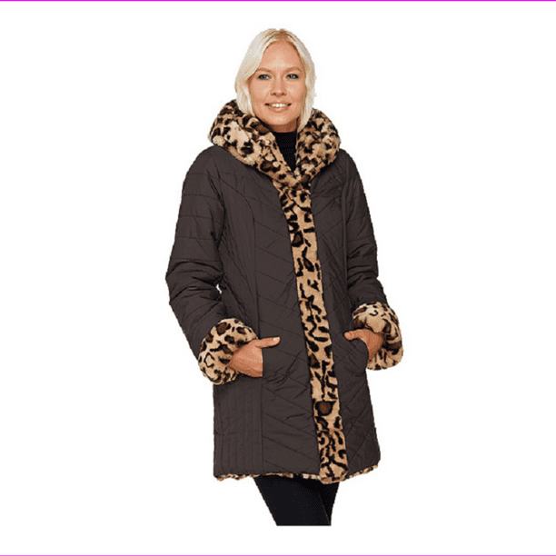 Dennis Basso Dennis Basso Faux Fur And Water Resistant Puffer Reversible Coat Size Xxs 169
