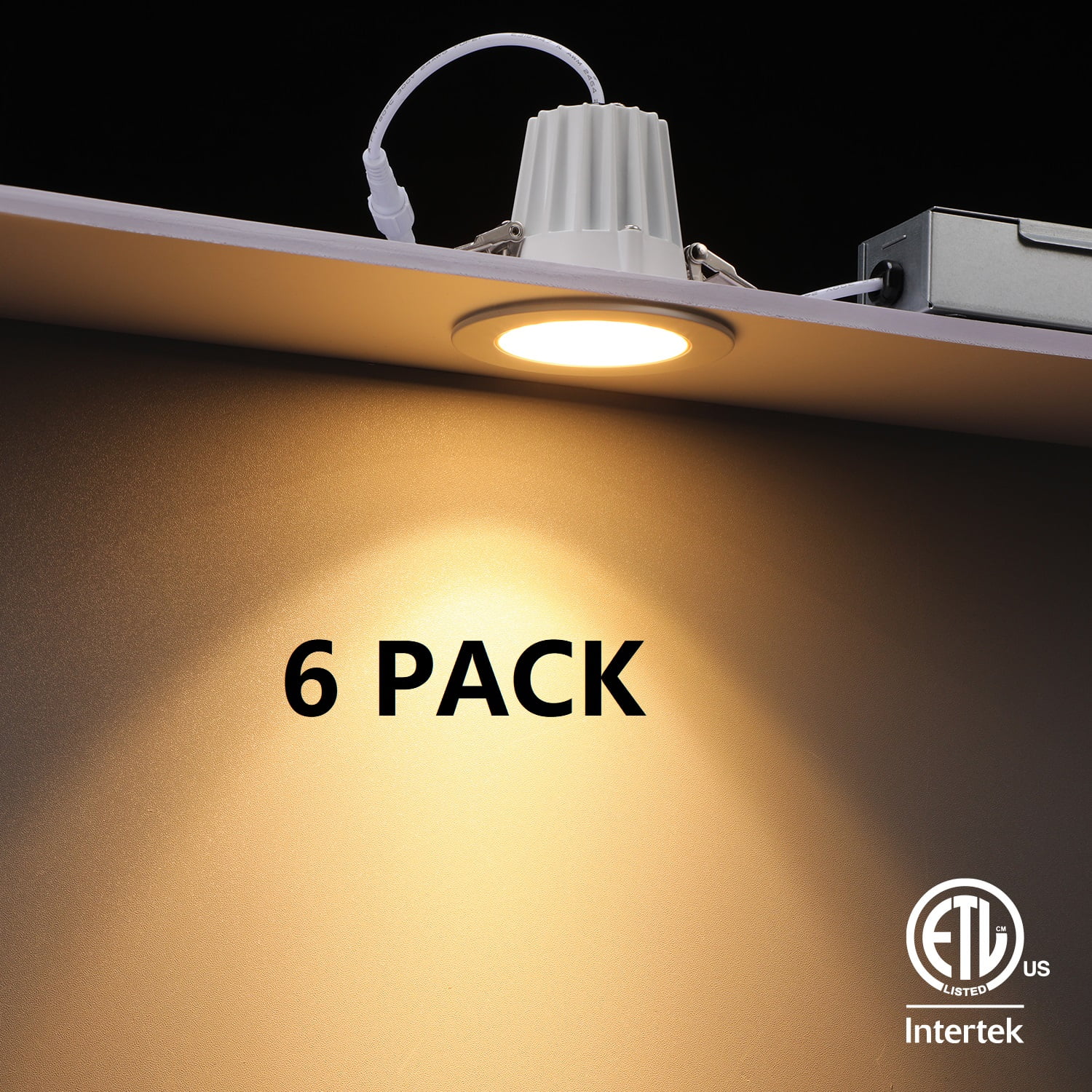 TORCHSTAR 6 Pack 2" LED 5CCT Recessed Lights with J-Box, 9W 600lm ...