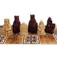 Antique White Red Mini Isle of Lewis Chess Set With 17" Burlwood Color ...