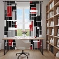 Abstract Lines Sheer Curtains for Living Room Bedroom, Black Gray Red ...