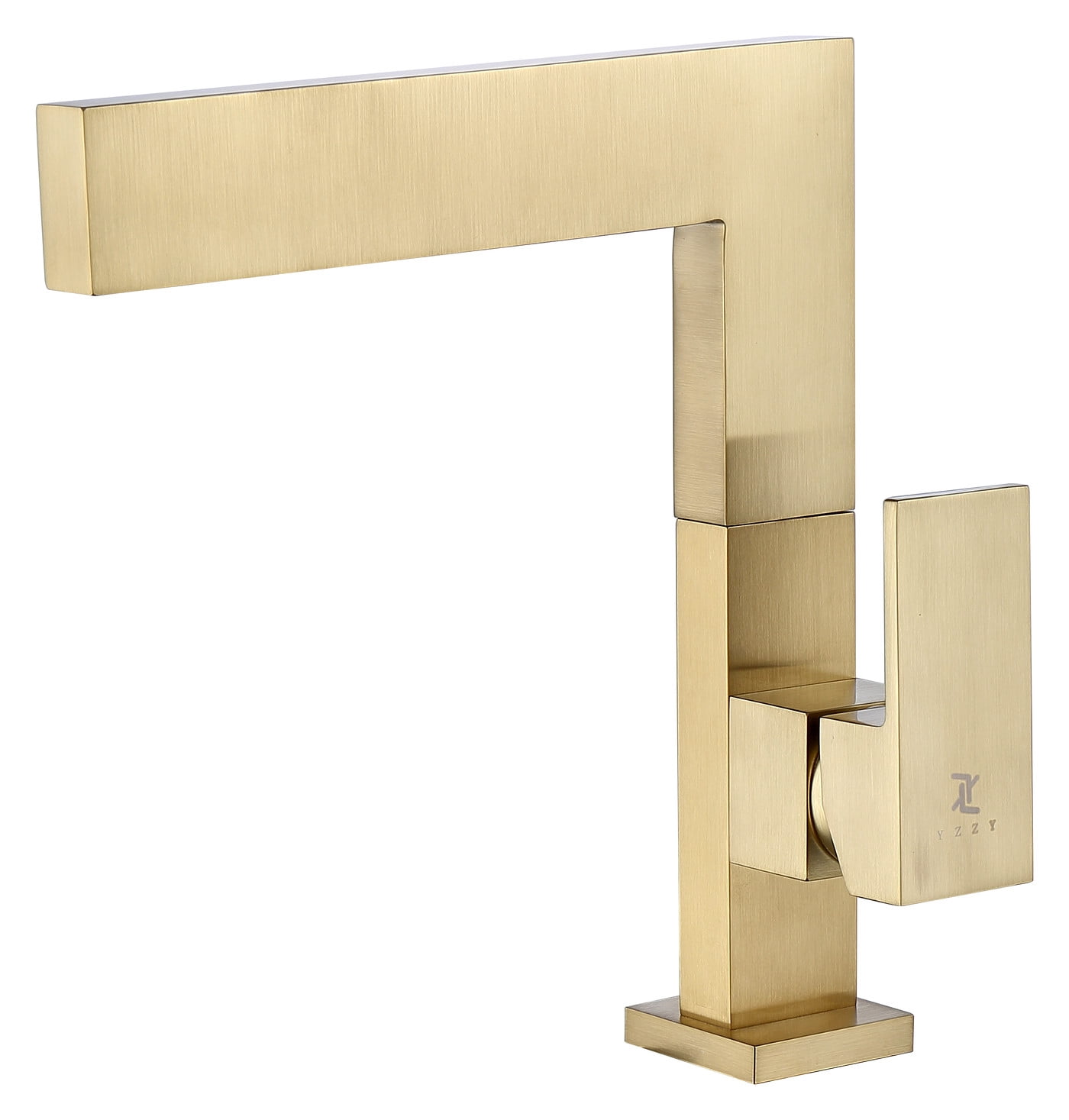 YZZY Brushed Gold Faucet Single handle Lavatory Basin Faucet Single ...