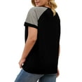 Rosvigor Plus Size Women's Color Block Tops, Loose Tunics, Short Sleeve ...