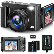 NBD 4K 48MP WiFi Vlogging Camera for YouTube with Webcam, Wide-Angle ...