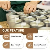 "HL Pre-Waxed Cotton Candle Wick, 8"", Smokeless, Long-Burning for DIY ...