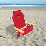 Caribbean Joe Five Position Beach Chair with Wood Armrests - Walmart.com