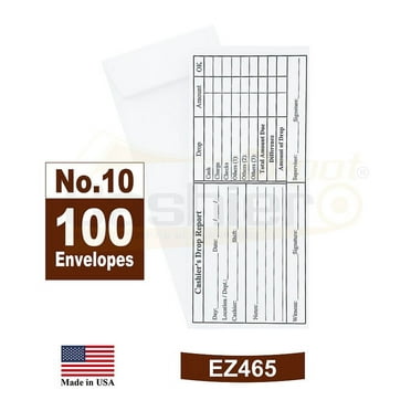 100 Cash Drop Envelopes - Bulk Cashier Deposit Envelopes for Cash ...