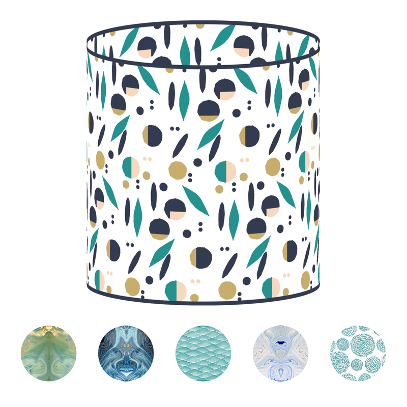 LampPix 10.00" Table Lamp Shade - Natura Gold Custom Printed Canvas ...