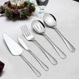 Vesteel Hammered Stainless Steel Serving Utensils Set, 5-Piece Hostess ...