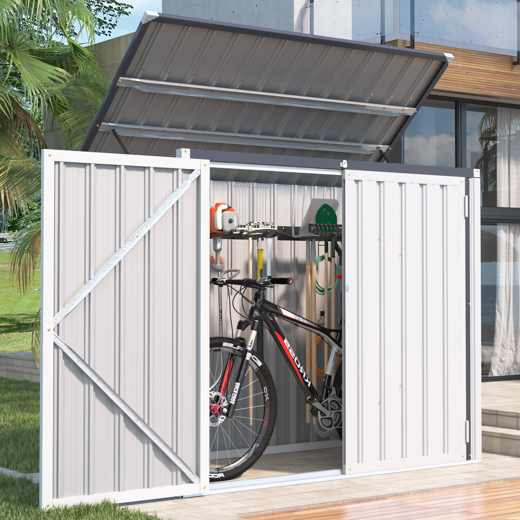 Click here for Aecojoy Outdoor Storage Shed 46cu. Ft  Metal Garde... prices