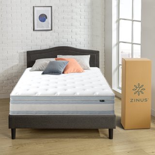 ZINUS Night Therapy 12” Cooling Memory Foam Mattress Set with ...