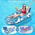 Blue XL Water Floaty Inflatable Pool Lounger Chair for Lake River Beach ...