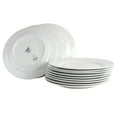 Gibson Home Noble Court 12 Piece Dinner Plate Set in White - Walmart.com
