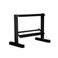 CAP 150 Lb. Coated Hex Dumbbell Weight Set, 5-25 Lb. with Black Rack ...