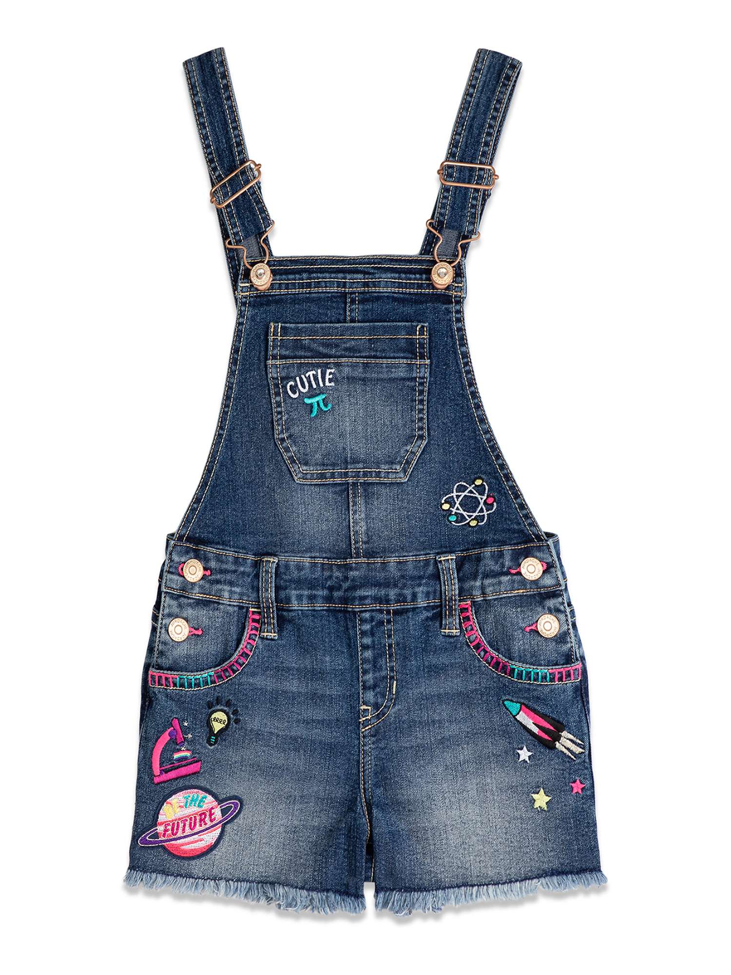 Jordache Girls 4-18 Embroidered Shortalls - Walmart.com