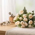 Artificial Rose Bouquet • Satin Fabric Accents • 40cm • Home & Wedding ...