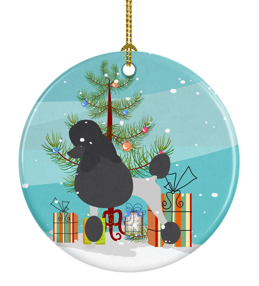 Poodle Merry Christmas Tree Ceramic Ornament - Walmart.com