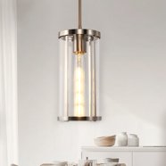 Mid-century Modern 1-light Gold Accent Pendant Farmhouse Globe Glass Linaer Chandelier - 9.5 ...