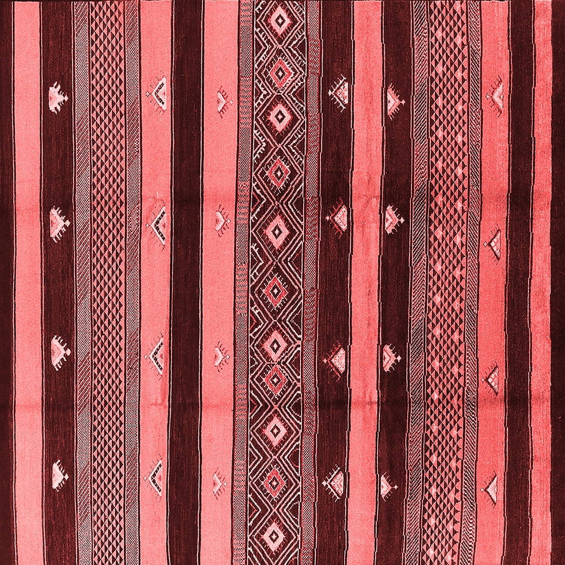 Ahgly Company Indoor Square Solid Red Modern Area Rugs, 6' Square ...