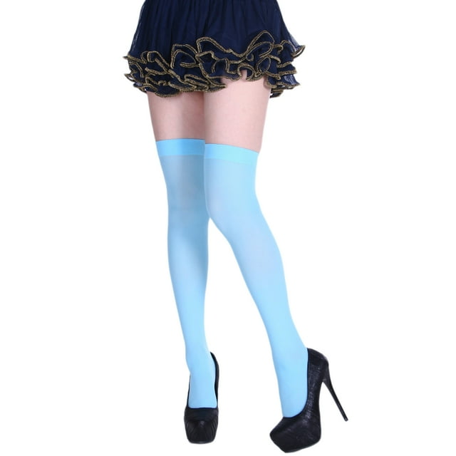 JUNTEX Women Girls Thigh High Over Knee Socks Sexy Lace Fishnet ...