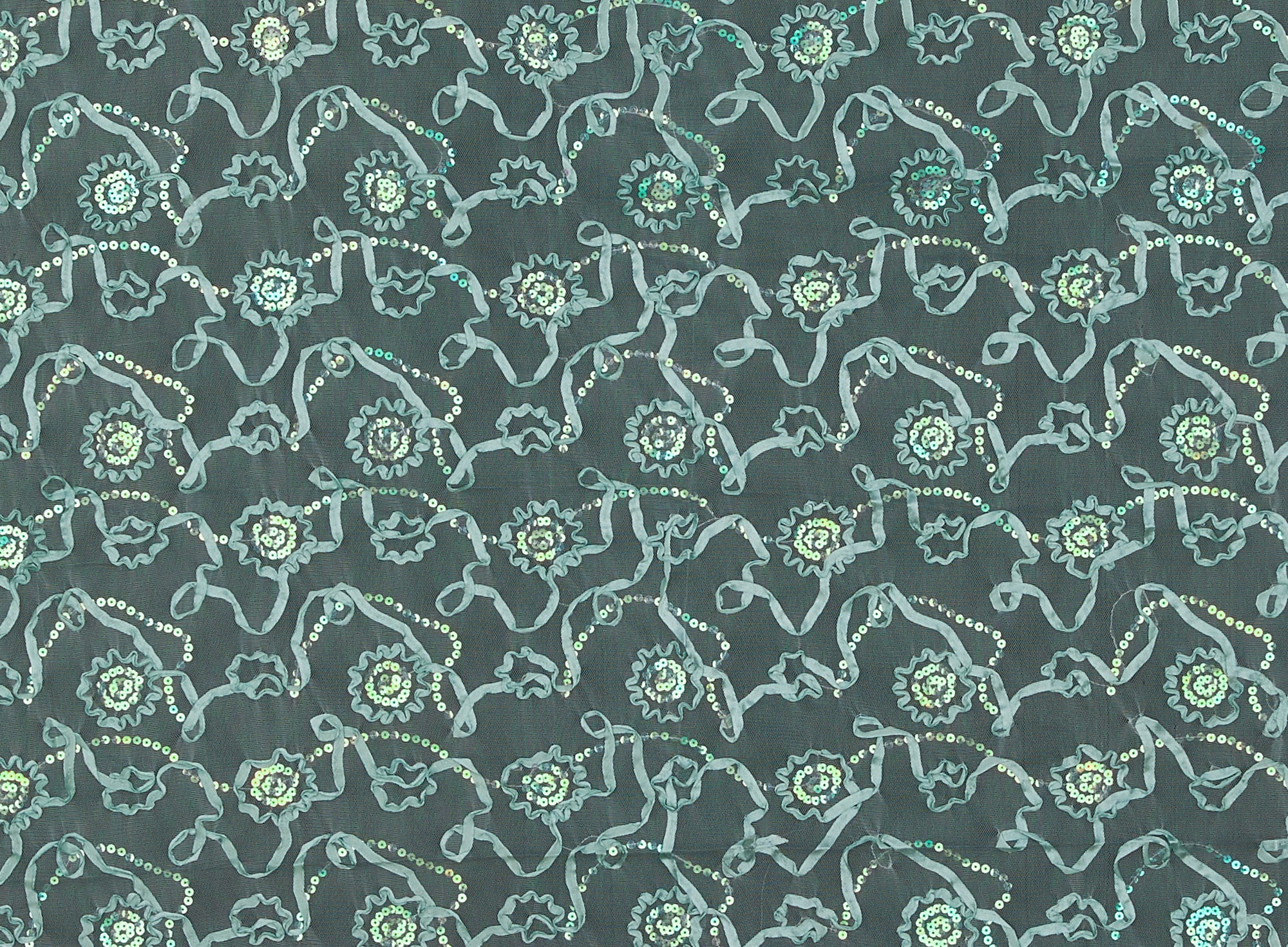 ZELOUF Allover Flower Sutash And Sequins On Tulle , Sewing, DIY, Crafts ...