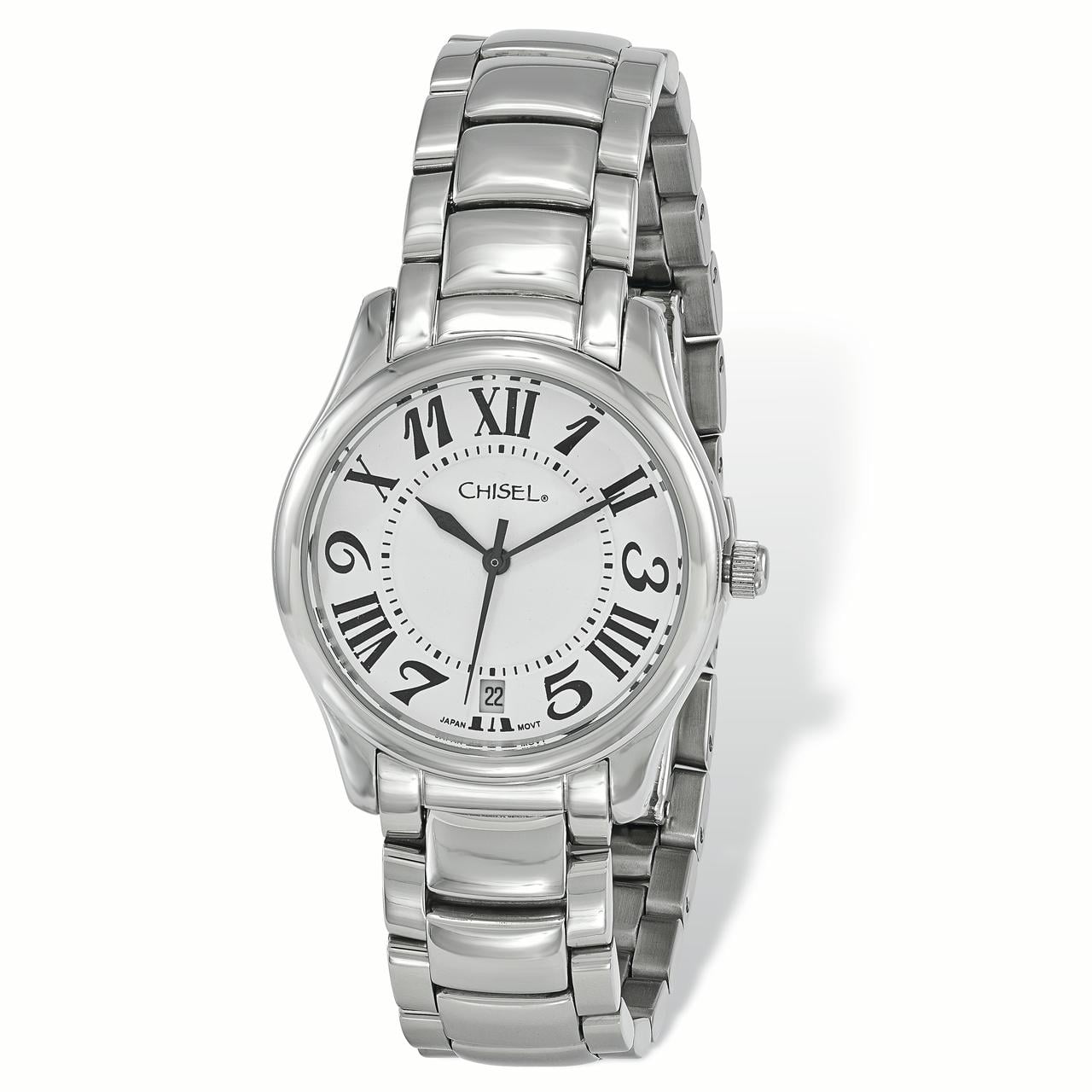 Ladies Chisel Stainless Steel White Dial Watch - Walmart.com