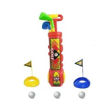 Franklin Sports Kids Plastic Golf Set - Adjustable Youth Clubs - Red ...