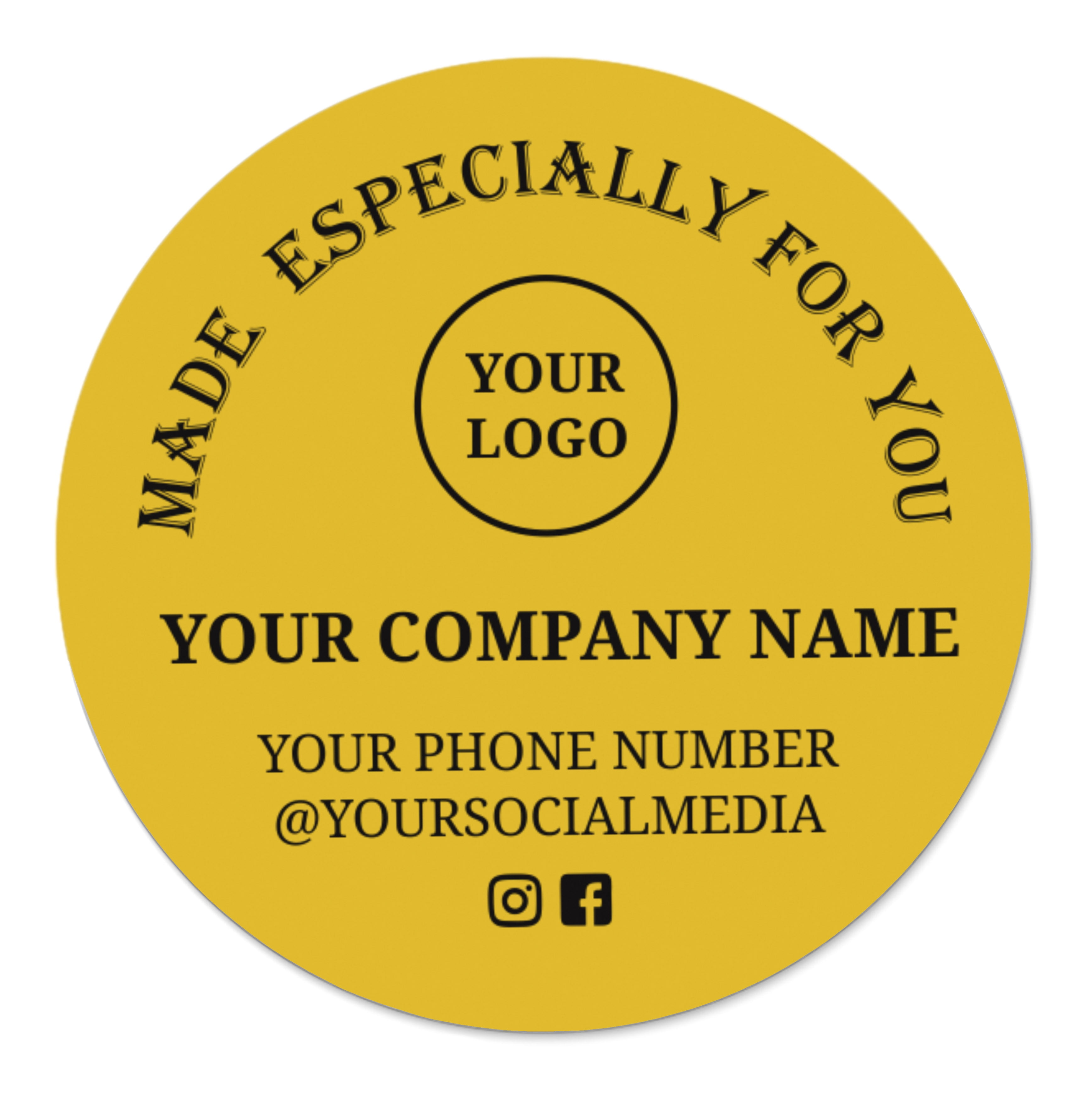 Printtoo Label Stickers for Small Business -50 RoundCustom Vinyl ...