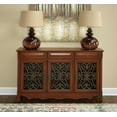 Powell Walnut 3-Door Scroll Console - Walmart.com