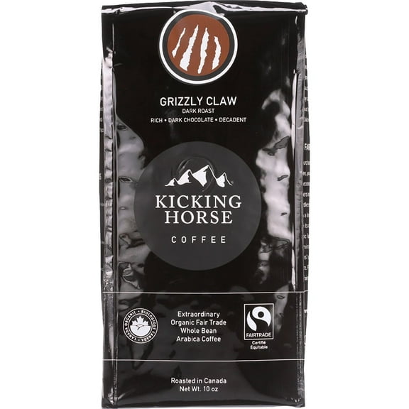 Organic Kicking Horse Coffee, Grizzly Claw Dark Roast, Fairtrade Whole ...
