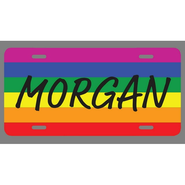 Morgan Name Pride Flag Style License Plate Tag Vanity Novelty Metal ...