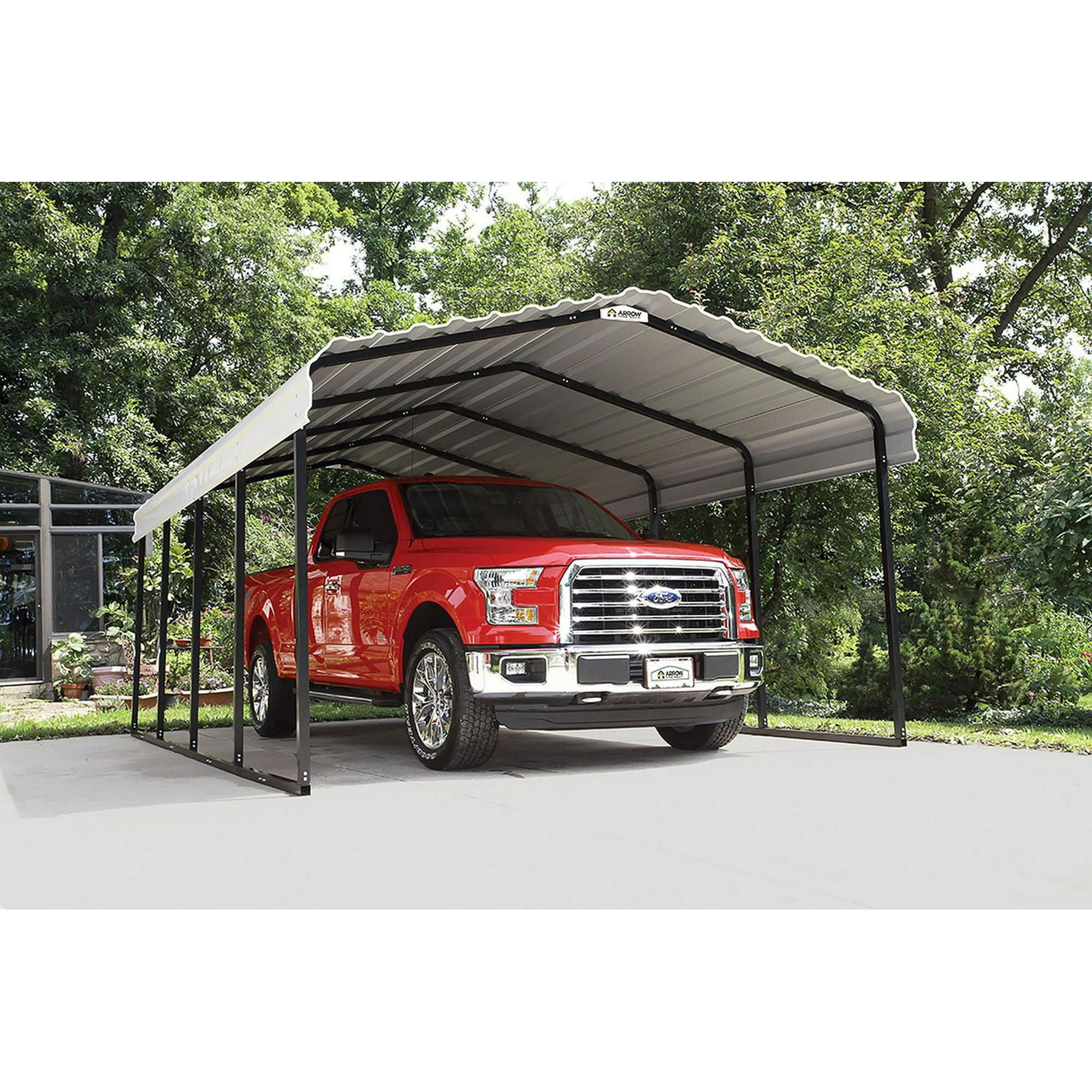 Click here for Arrow Black/Eggshell Steel Carport 12 X 20 prices
