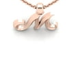 SuperJeweler Women's M Initial Necklace, 14 Karat Rose Gold, 18 Inch ...