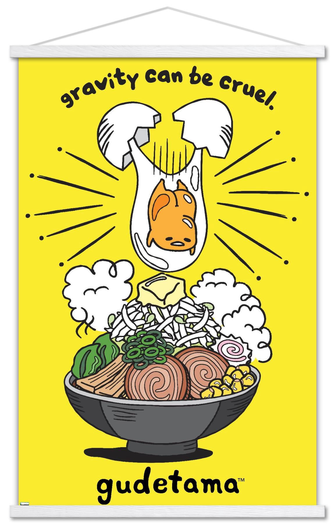Gudetama - GraVity Wall Poster with Wooden Magnetic Frame, 22.375" x 34 ...