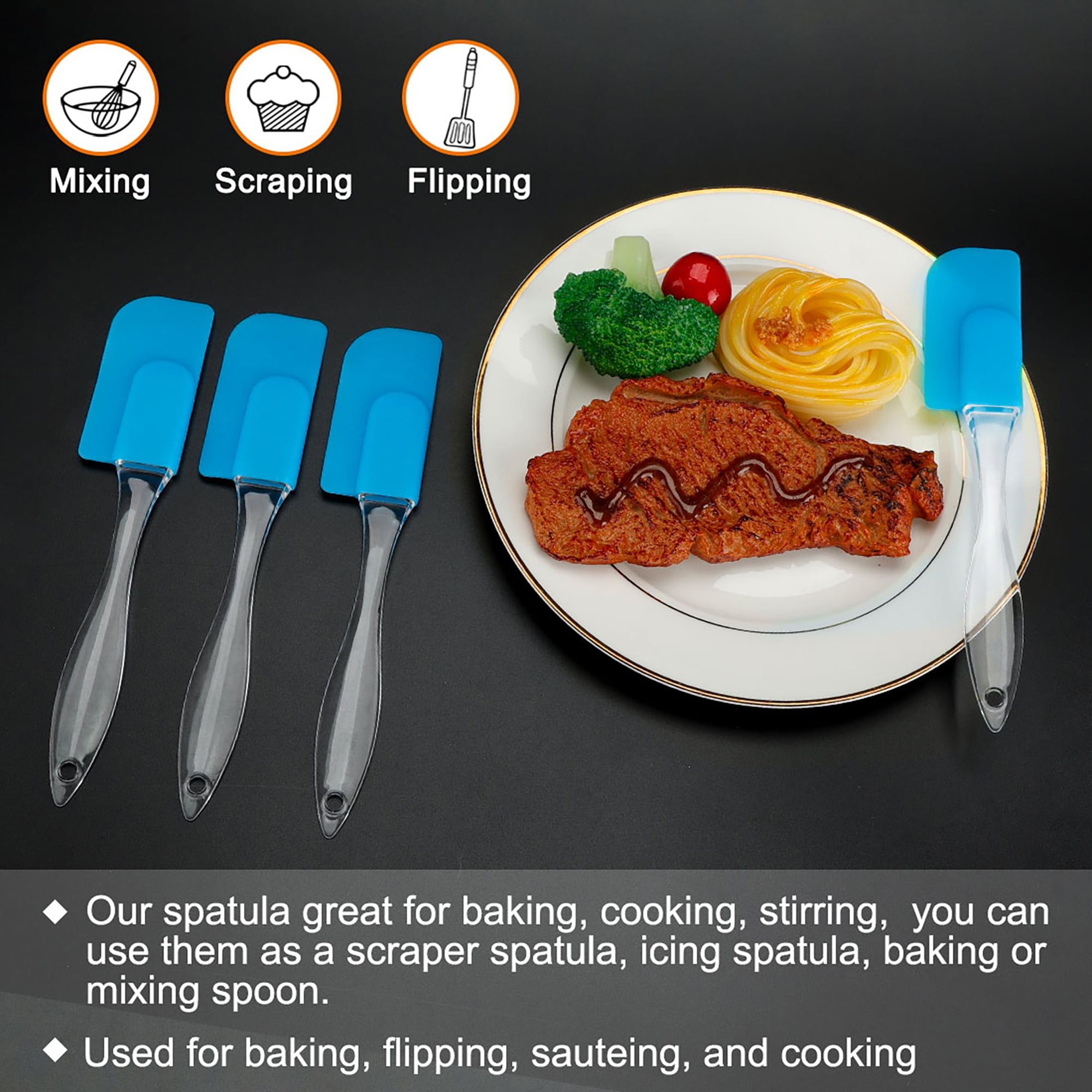 Unique Bargains 4 Pcs Small Flexible Cooking Silicone Spatula Heat ...