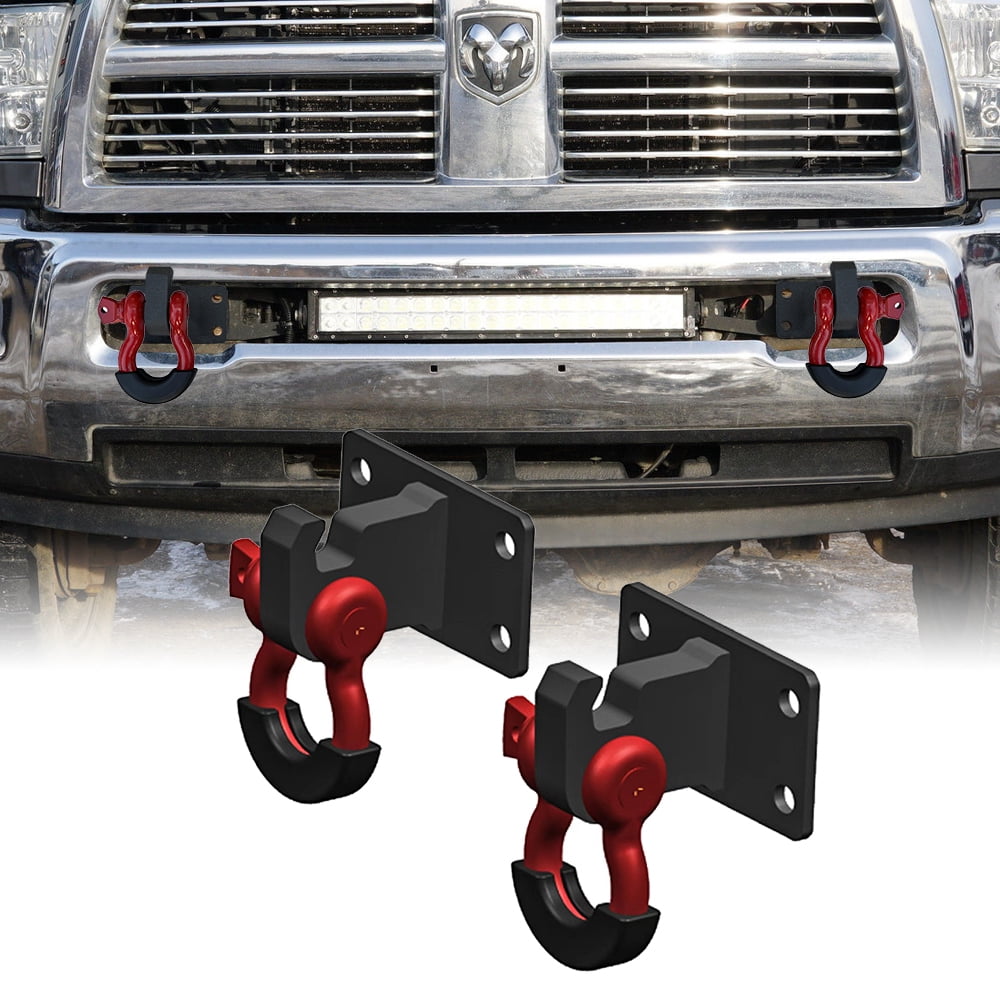 Vijay Black Front Tow Hook Mount Bracket and D-Ring Fits 2010-2020 ...
