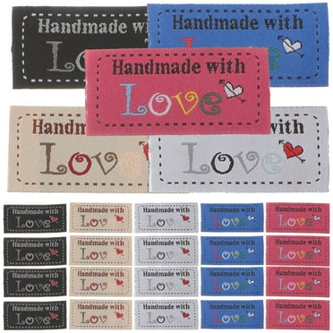 50pcs Handmade with Love Sewing Labels Embroidered Label Tags for Sew ...