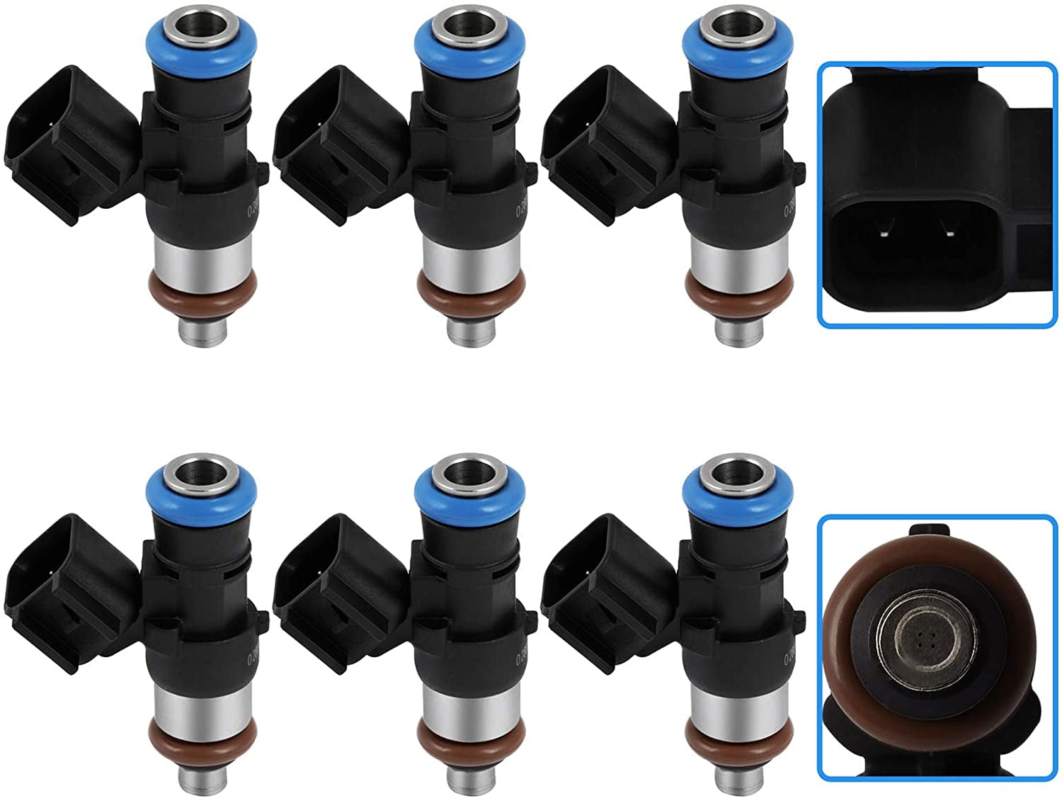 Fuel Injectors ECCPP 6pcs 4 Holes Fuel Injector Kit 0280158191 fit for ...