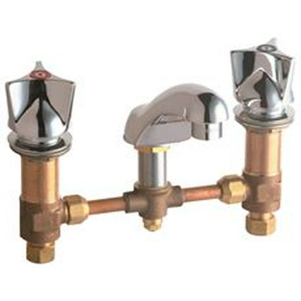 Chicago Concealed Hot And Cold Water Sink Faucet Lead Free, Three Wing ...