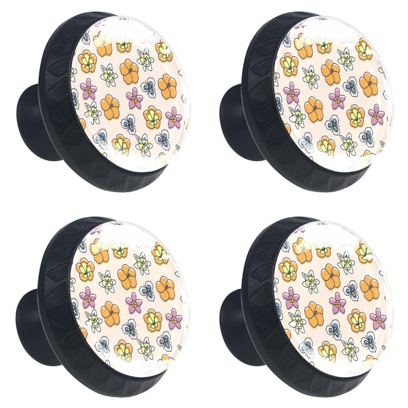 4 Pcs Floral Flower Cute Knobs for Kitchen Cabinet Cupboard Dresser ...