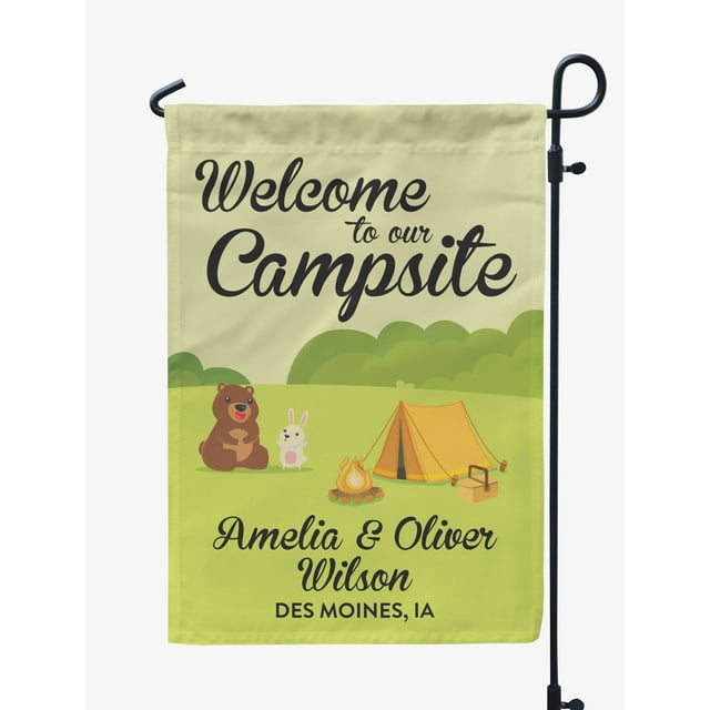 Printtoo Tan Welcome To Our Campsite Garden Summer Camping Flags ...