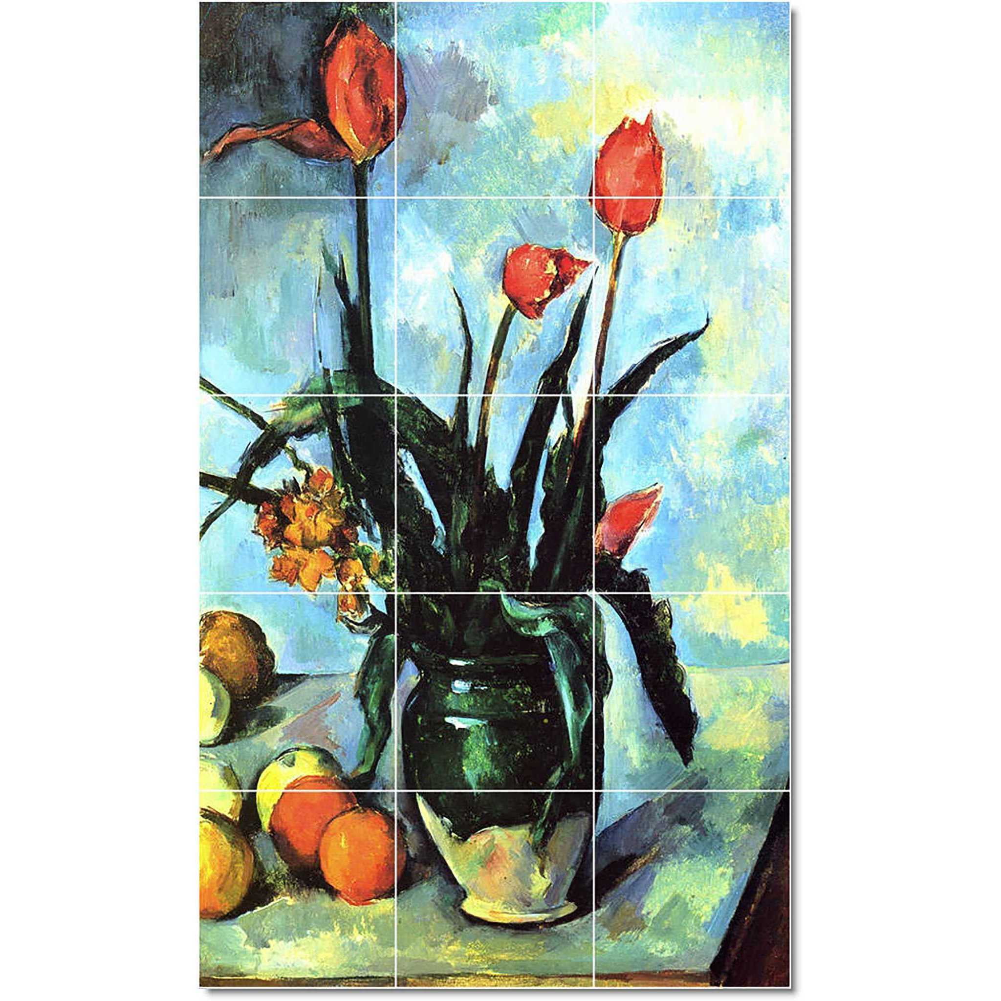Ceramic Tile Mural-Paul Cezanne Flowers Tile Mural Interior Decor Decor ...