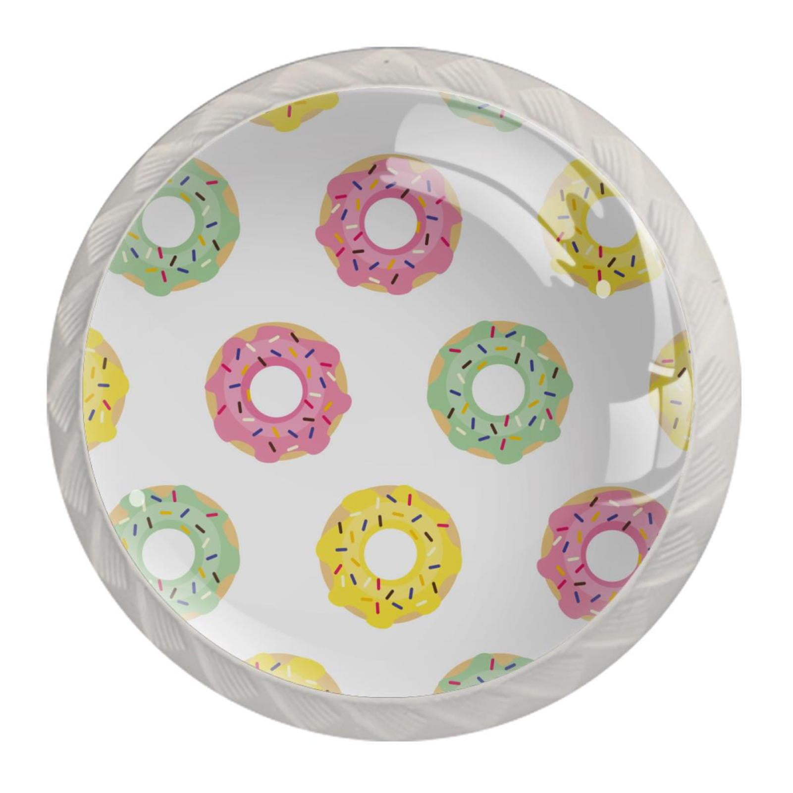 4 Pcs Pink Yellow Green Doughnut Knobs for Kitchen Cabinet Cupboard ...