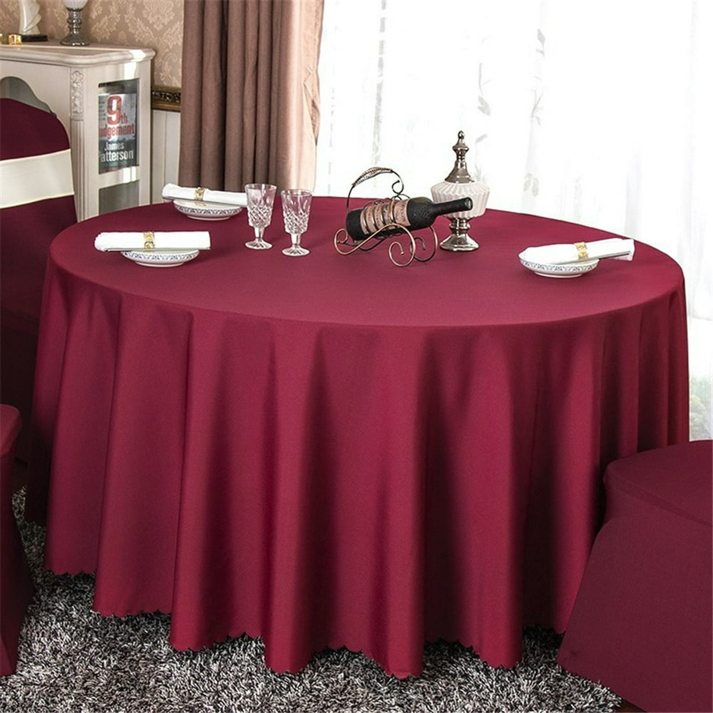 140cm Solid Table Cloth Round Satin Tablecloth Wedding Party Restaurant ...