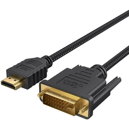 LUO HDMI to DVI Cable, CableCreation 5 Feet Bi-Directional HDMI Male to ...