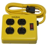 Yellow Jacket 2177N 4-Outlet Metal Power Block Adapter, Electric Plug ...