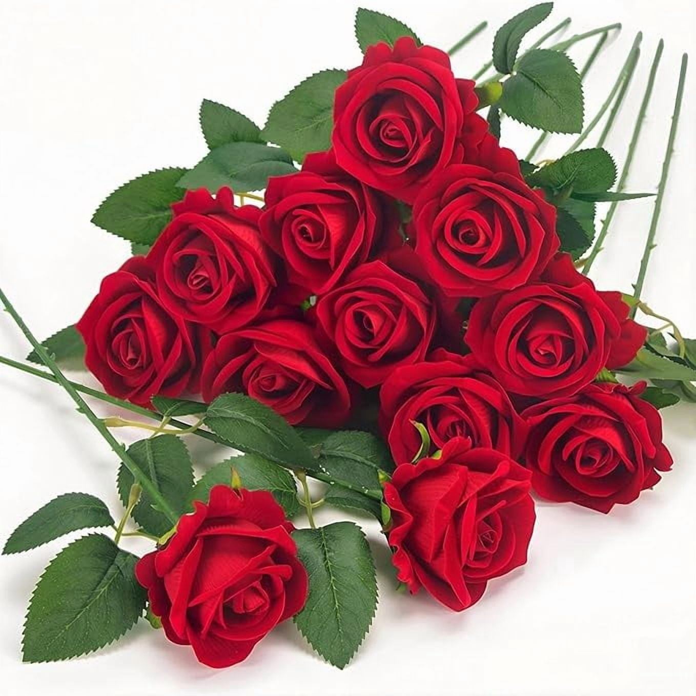 Click here for Generic 12 Pcs Red Roses Artificial Flowers  Real... prices