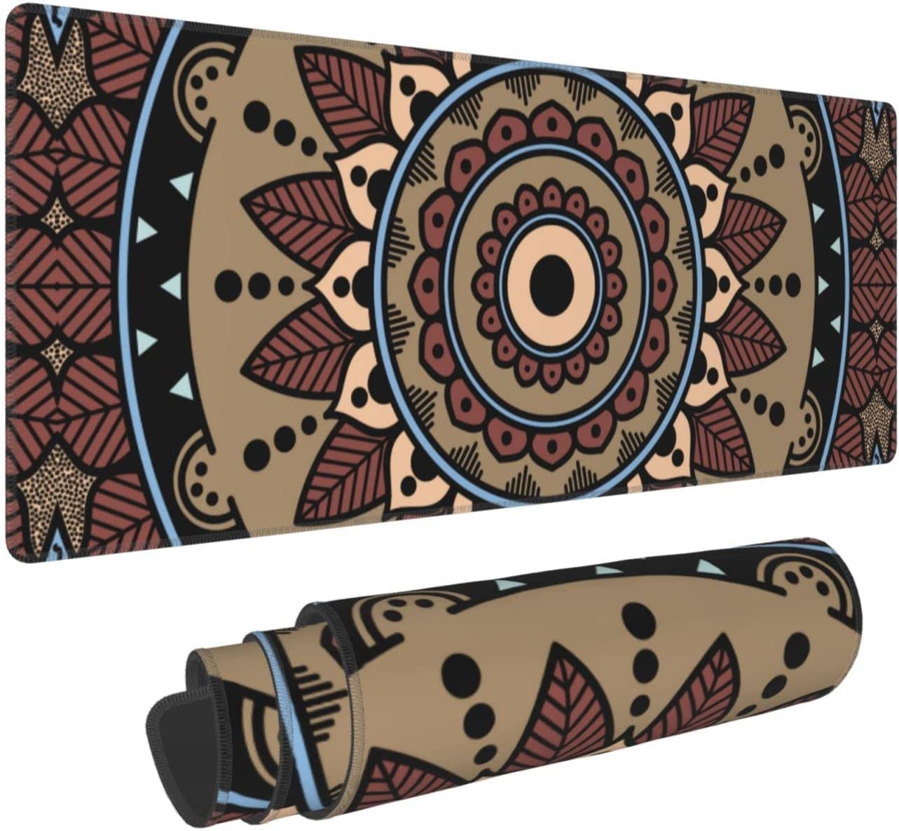 XL Extended Mouse Pad, Large Gaming Mousepad Design with Mandala Flower ...