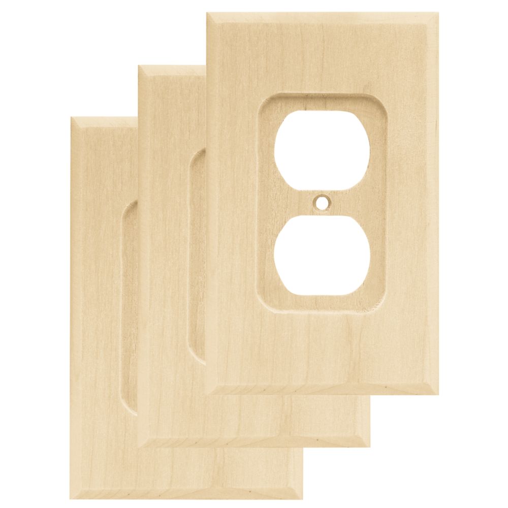 Franklin Brass Wood Square Single Duplex Wall Plate, 3pk - Walmart.com